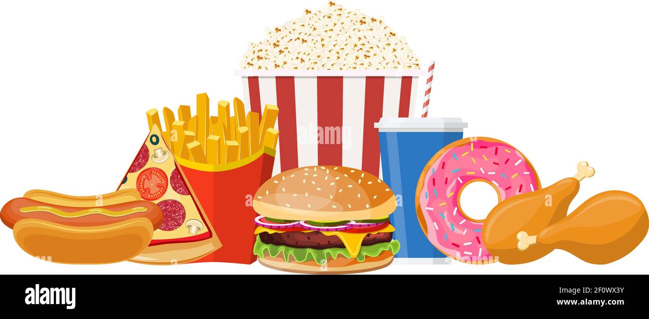 Colorful Fast food Stock Vector Image & Art - Alamy