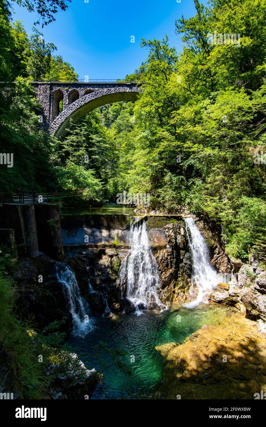 Blejski gorge - Blejski vintgar during beautiful sunny day, Slovenia ...