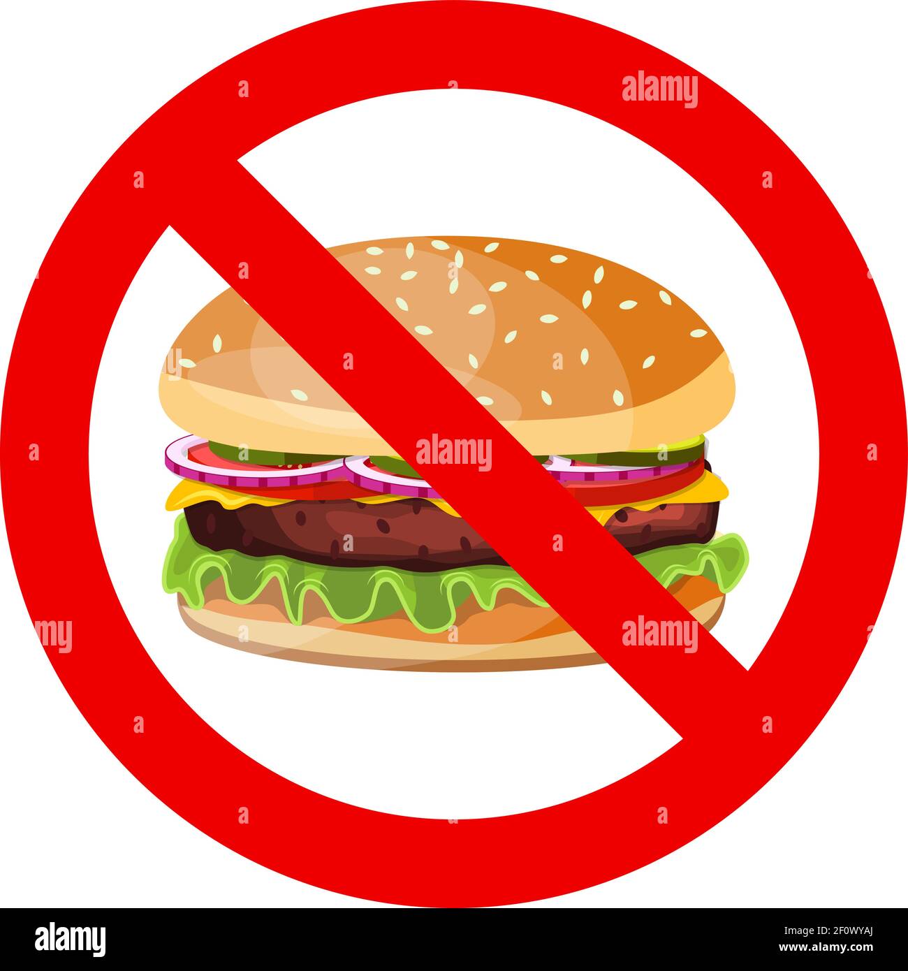 No hamburger allowed sign Stock Vector Image & Art - Alamy