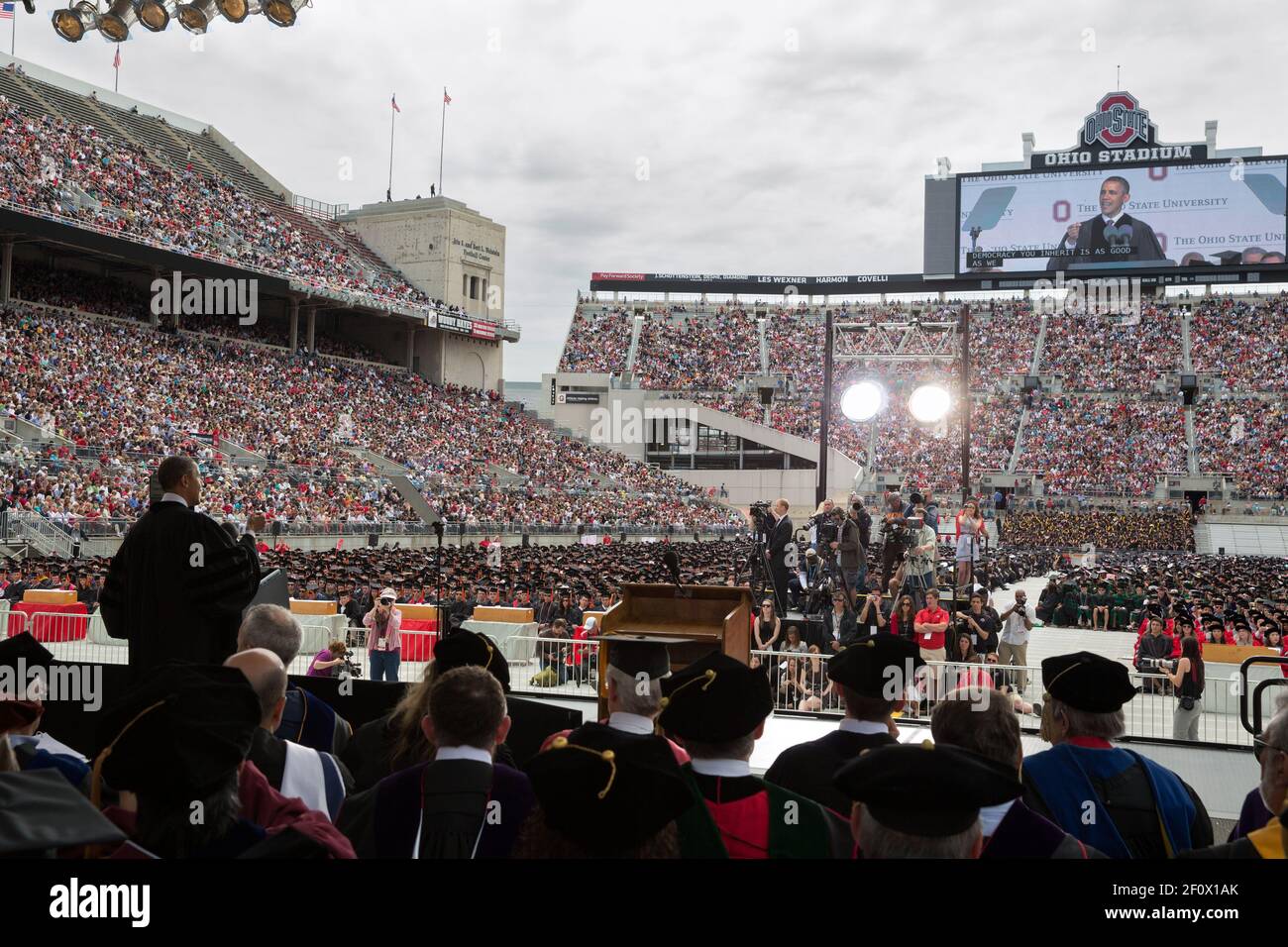 President Barack Obama delivers the address during The Ohio State ...