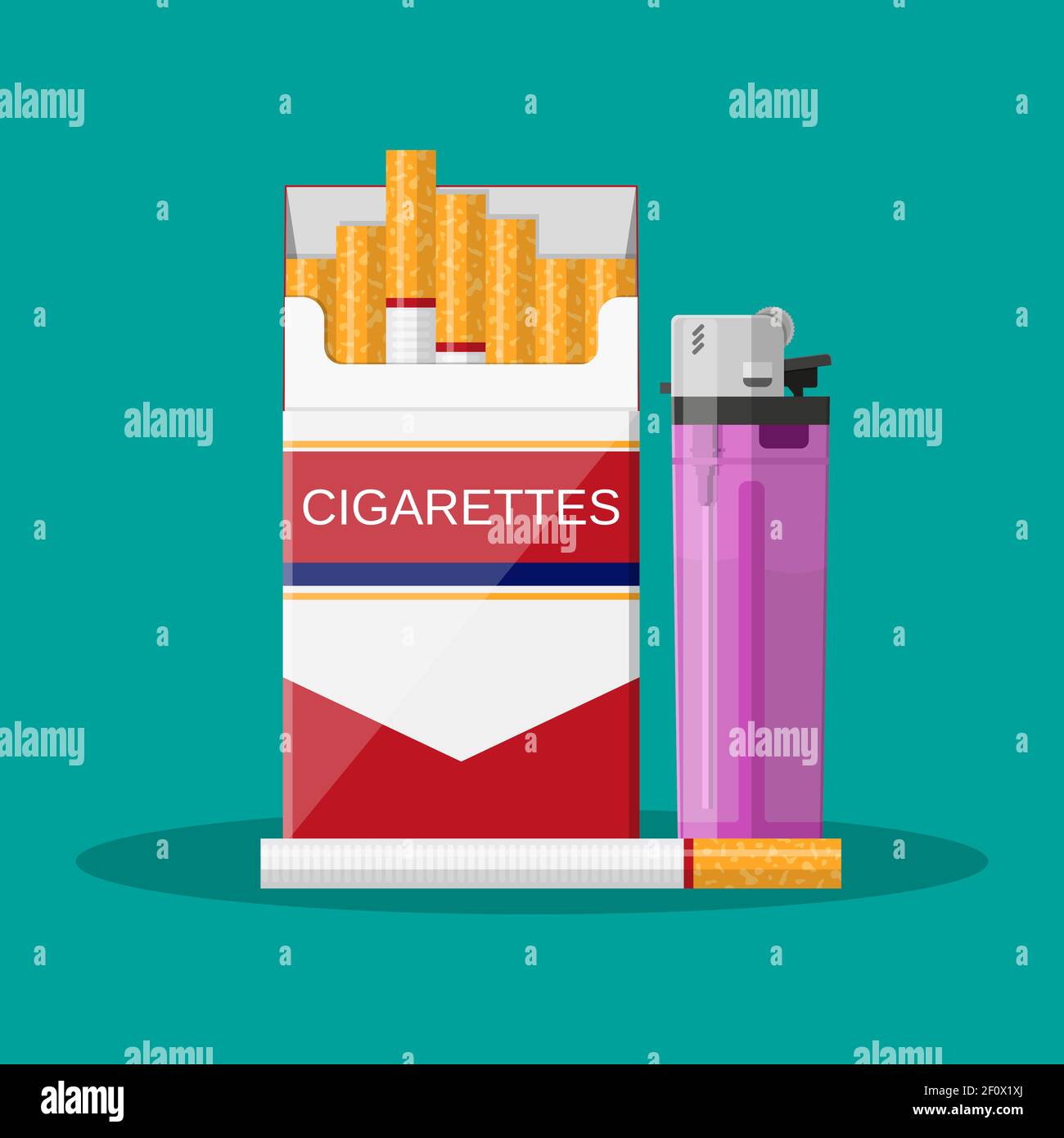 Opened red cigarette pack Stock Vector Image & Art - Alamy