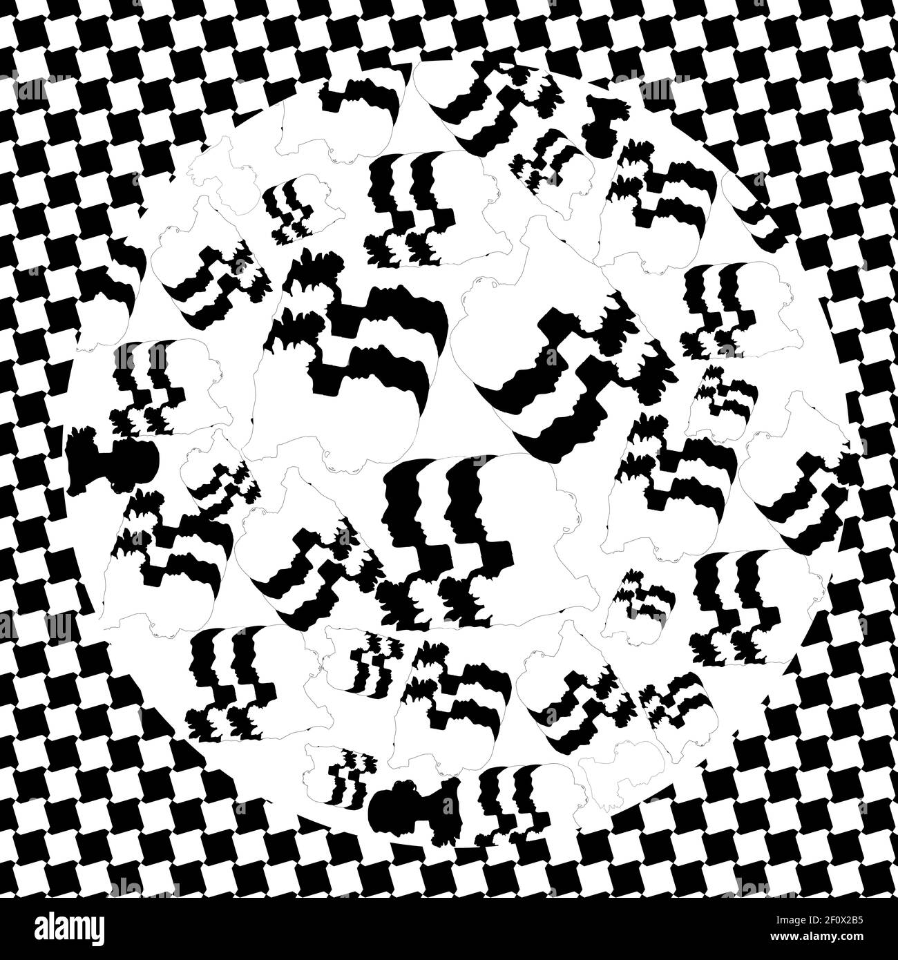 Vector digital illustration of a human or animal, in the technique of ...