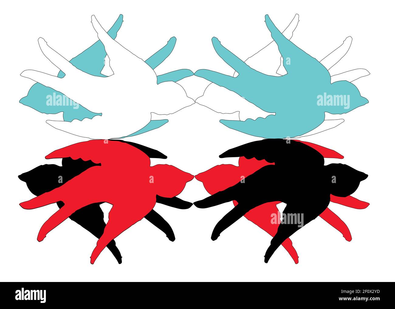 Vector digital illustration of an animal, in the technique of ...