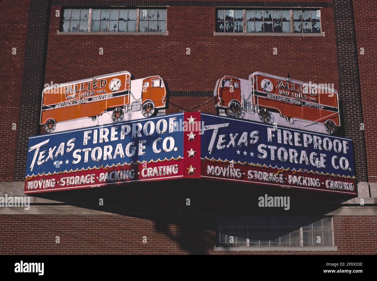1980s United States - Texas Fireproof Storage sign Waco Texas ca. 1982 ...