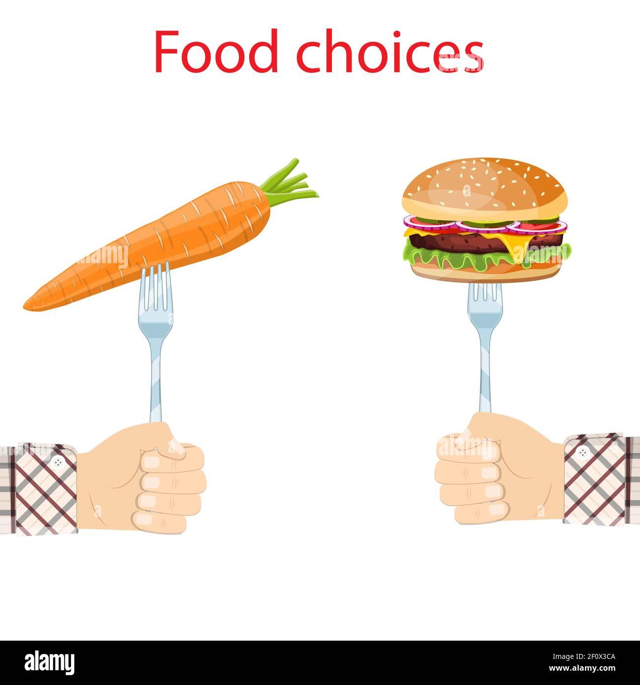 Food choice. Healthy and junk foods Stock Vector Image & Art - Alamy