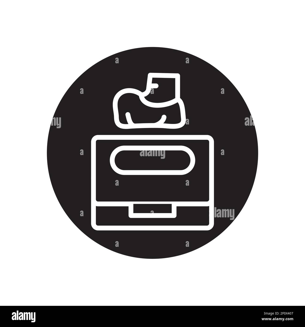 Automatic shoes covers dispenser machine black glyph icon. Isolated ...