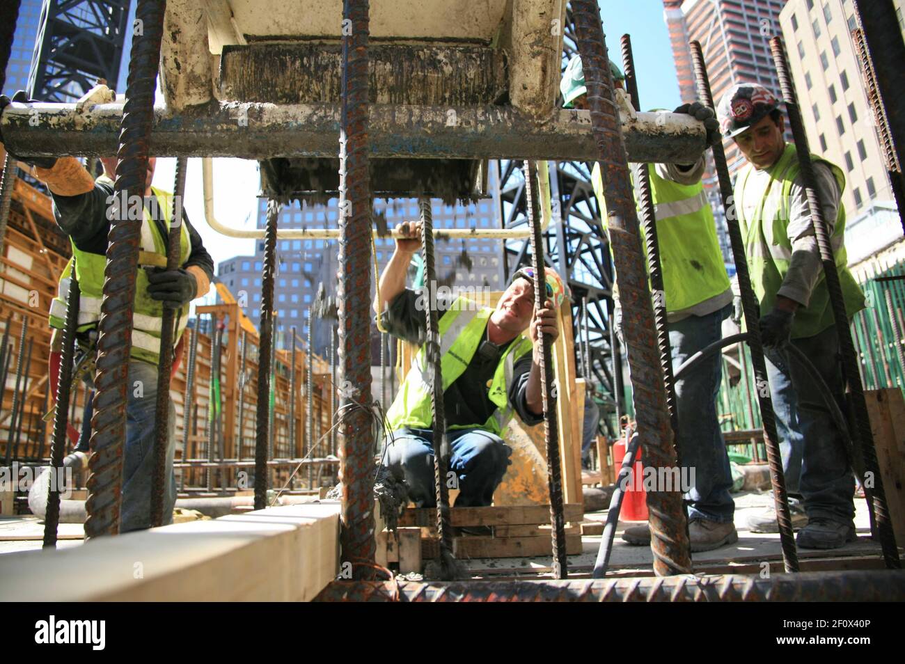 May 2008 - New York, NY - Construction workers at work on the World ...