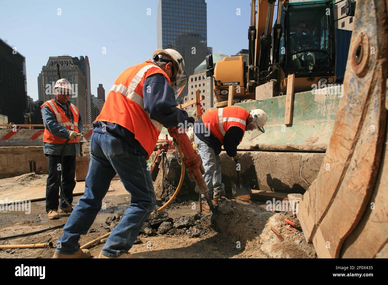 May 2008 - New York, NY - Construction workers at work on the World ...