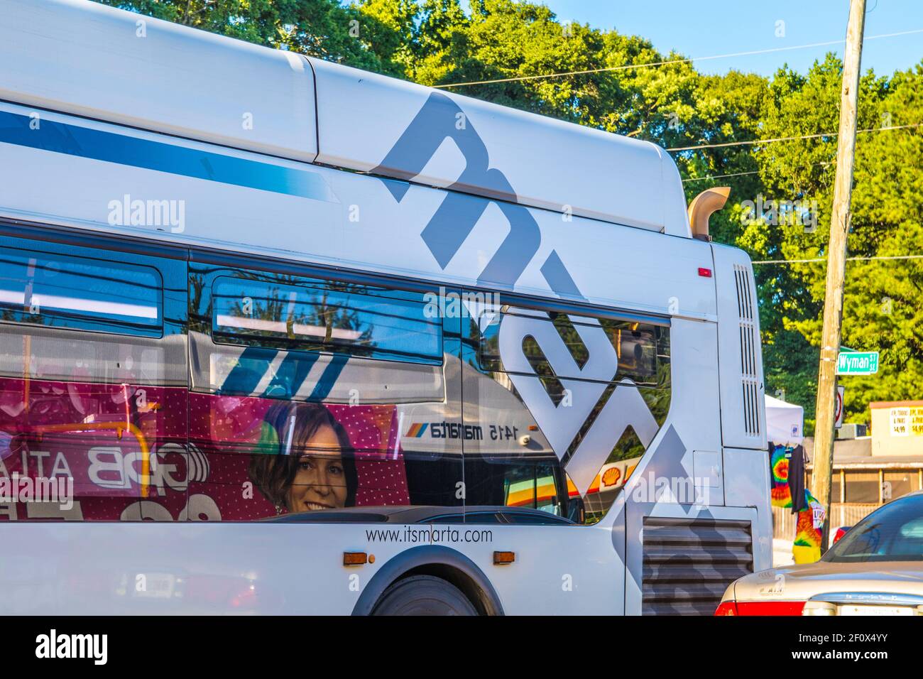 Atlanta, Ga / USA - 07 23 20: Back side of a Marta bus showing the ...