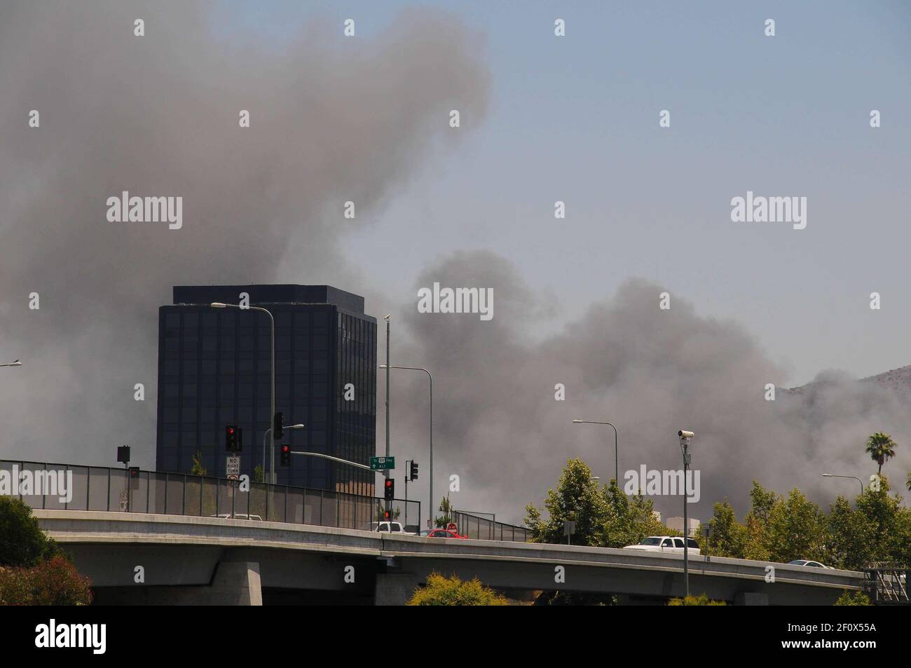 1 June 2008 - Universal City, California. A fire at Universal Studios ...