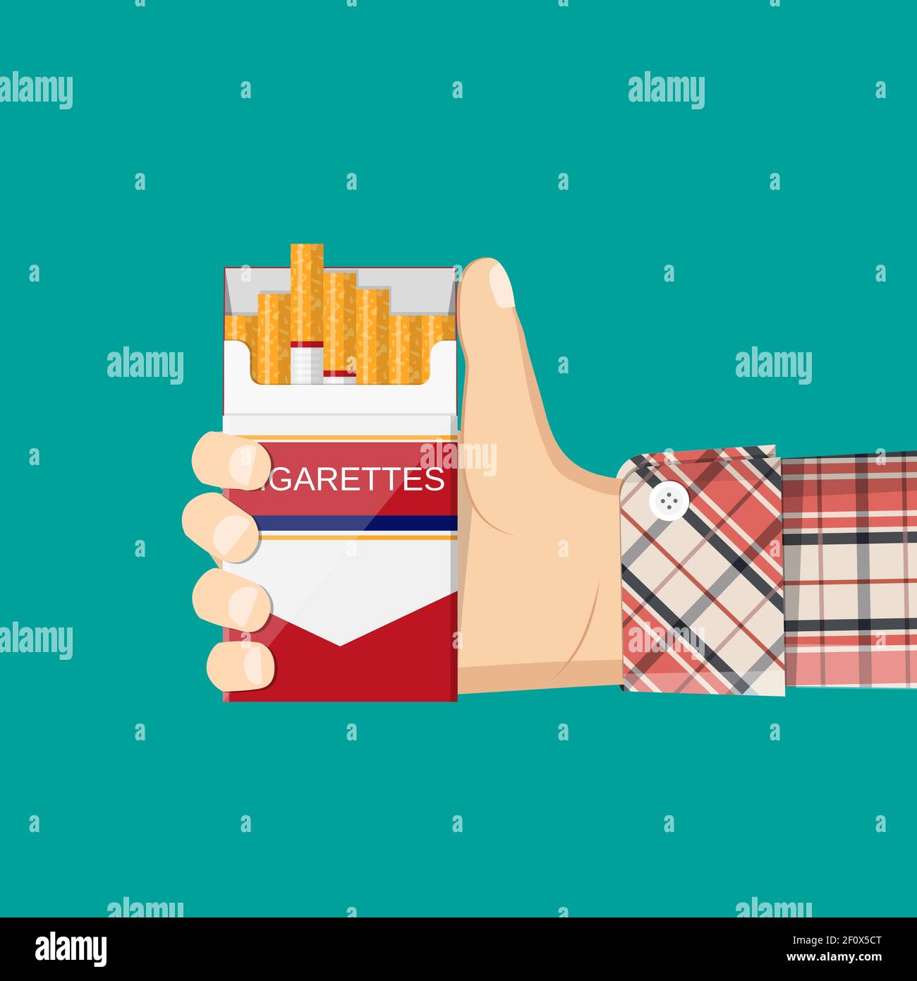 Man holding cigarette in hand Stock Vector Images - Alamy