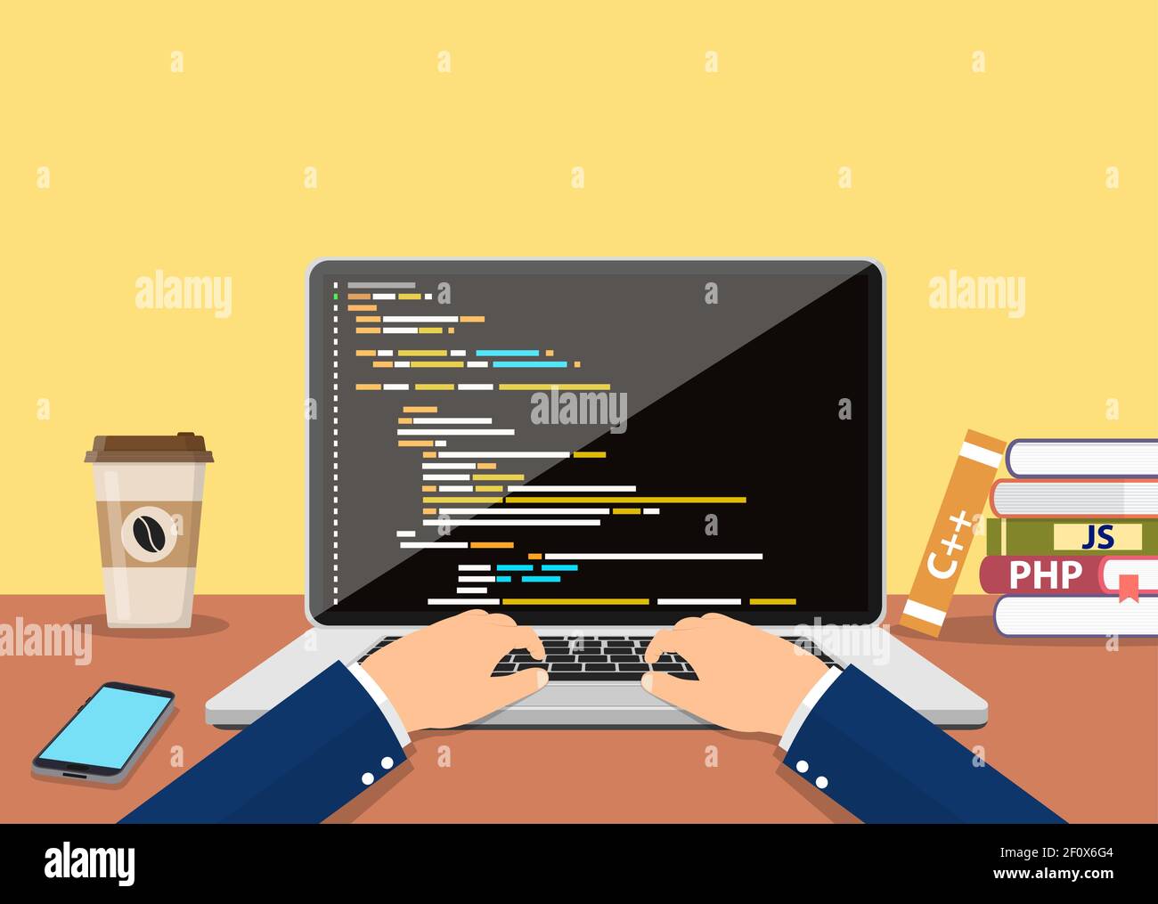Programmer typing code on Stock Vector Images - Alamy