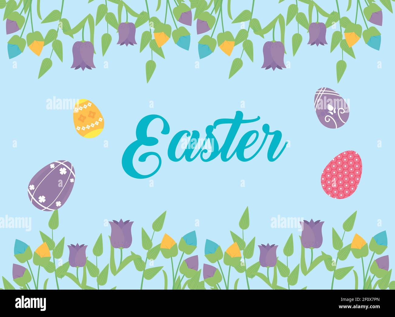Easter flowers frame and eggs Stock Vector Image & Art - Alamy