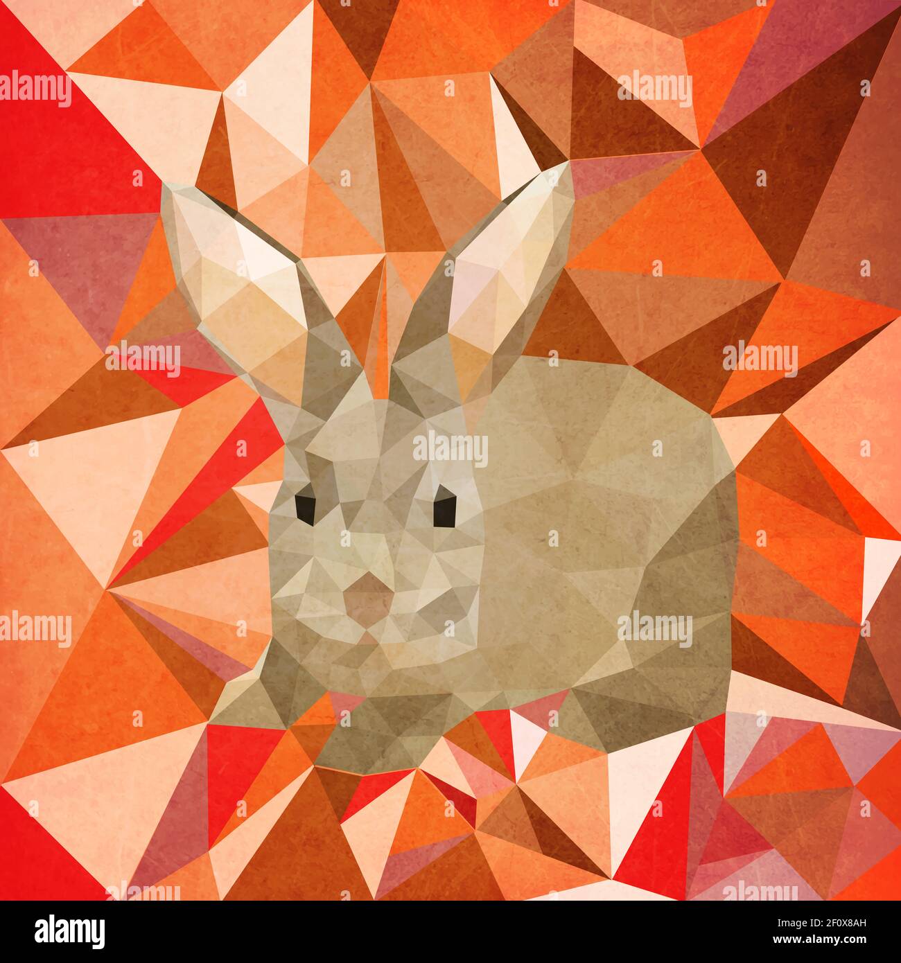 Graphic illustration work, made up of triangles only and showing an ...
