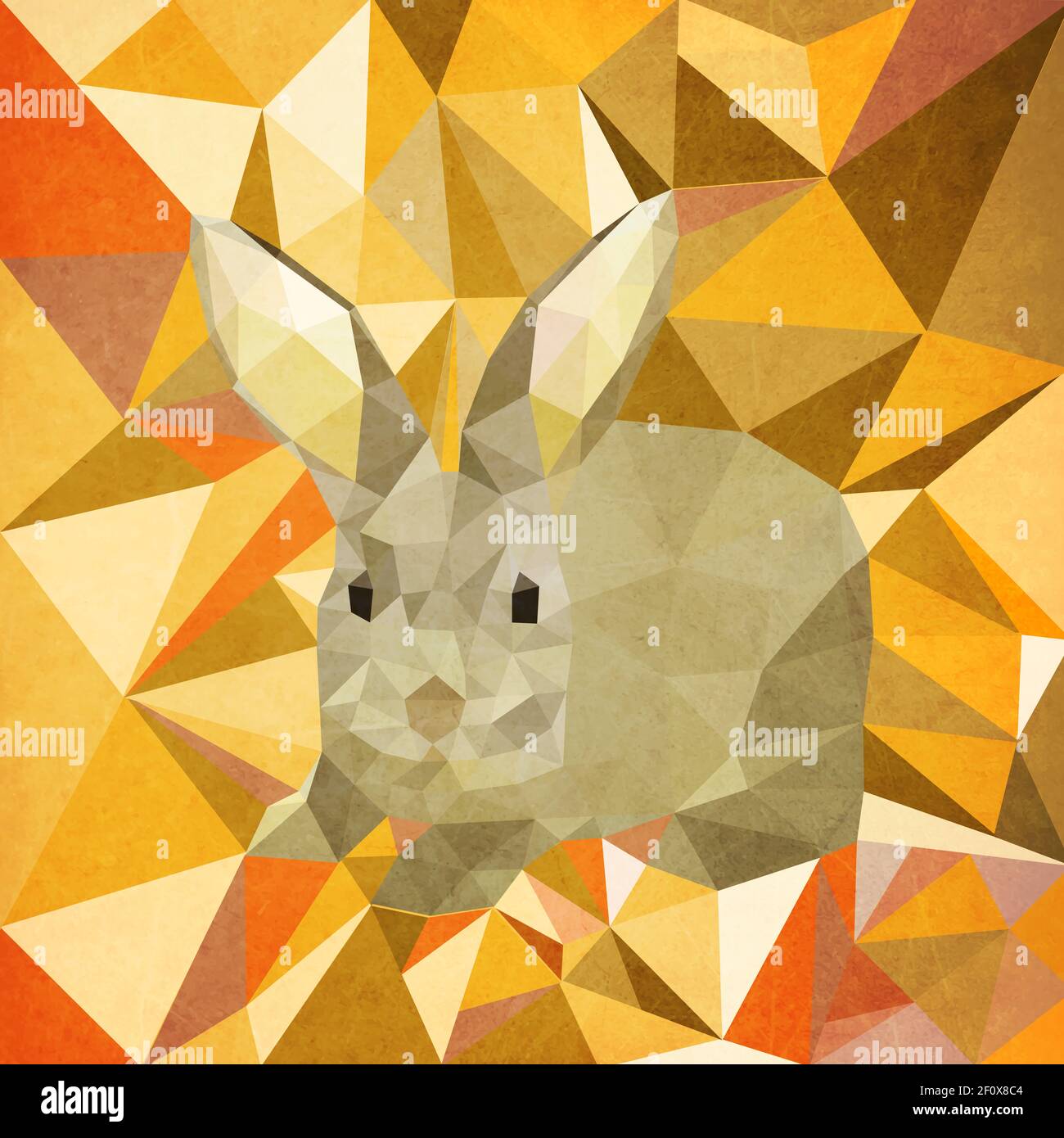 Graphic illustration work, made up of triangles only and showing an ...
