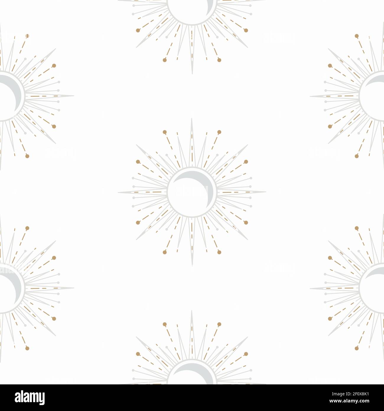 Celestial sun and moon shapes seamless pattern. Background for paper ...