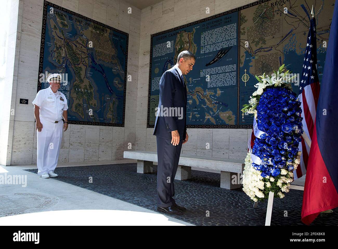 President Barack Obama, with Larry Adkison, Superintendent, Manila ...