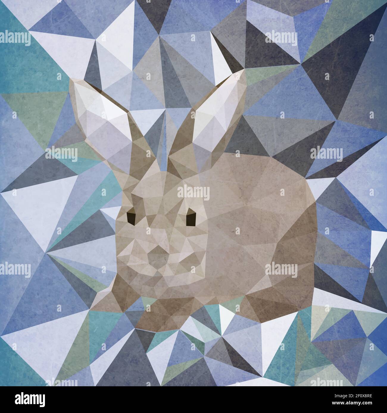 Graphic illustration work, made up of triangles only and showing an ...