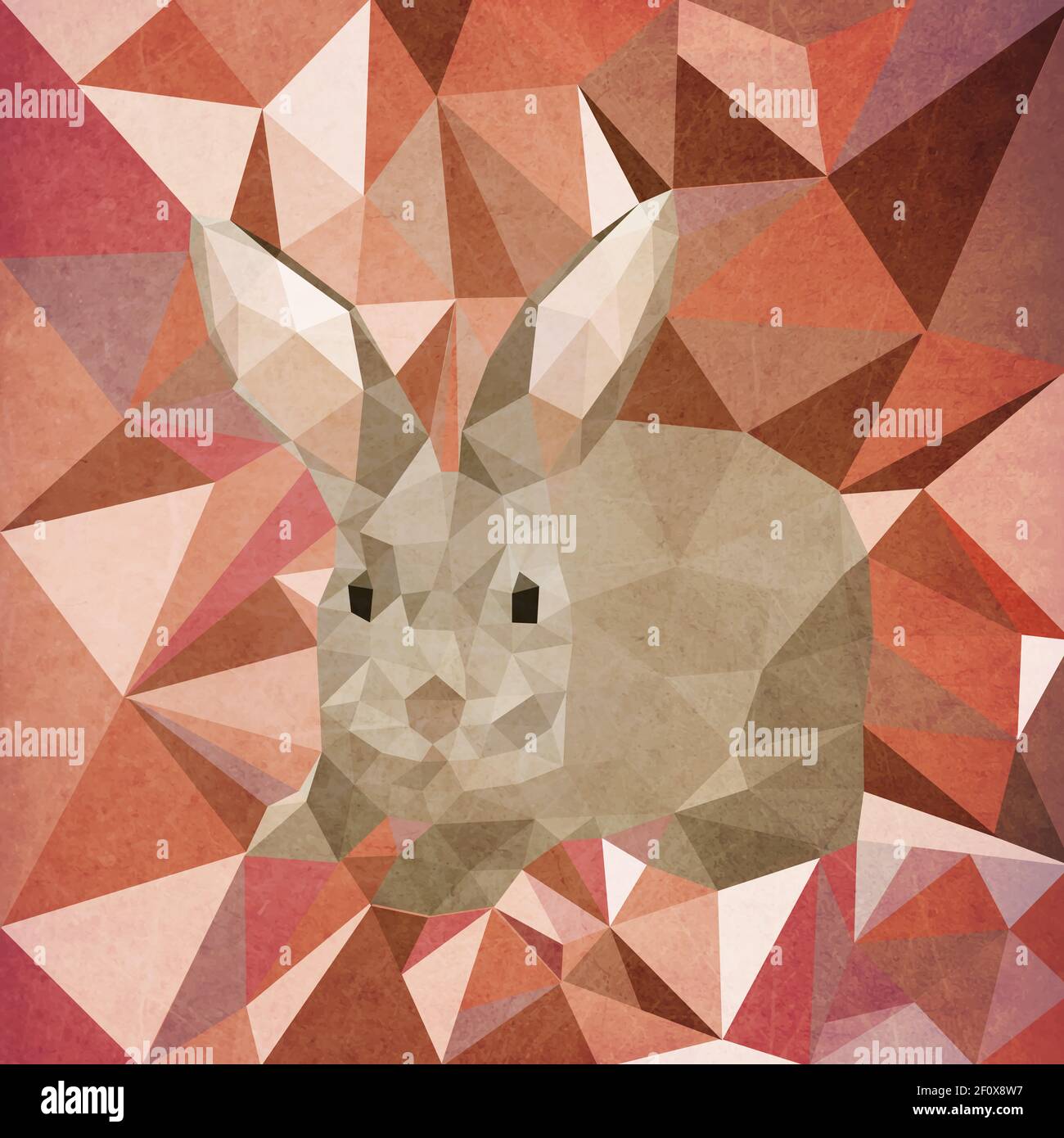 Graphic illustration work, made up of triangles only and showing an ...