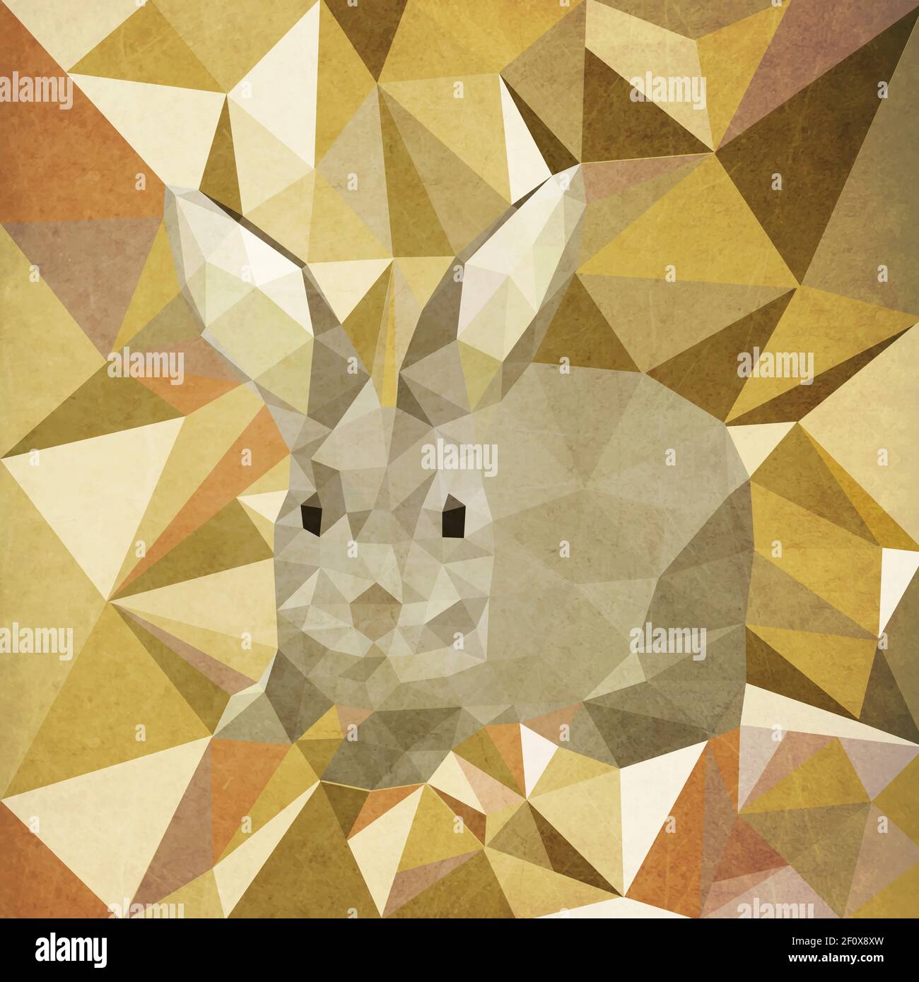 Graphic illustration work, made up of triangles only and showing an ...
