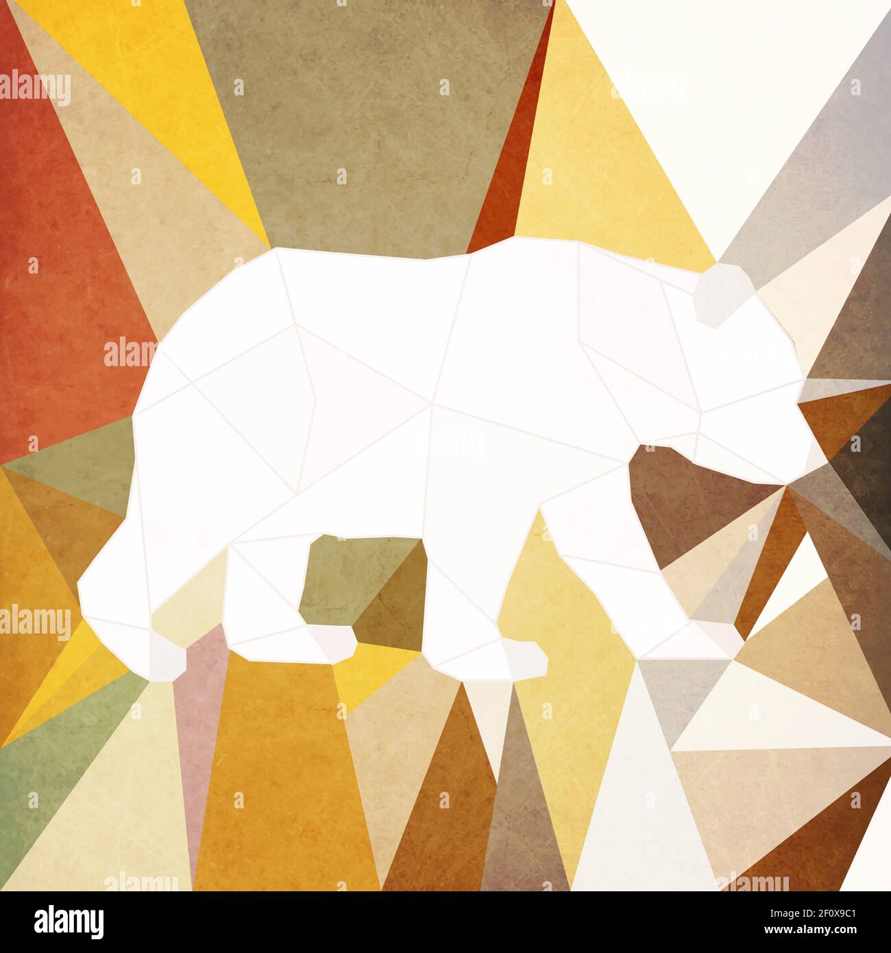 Graphic illustration work, made up of triangles only and showing an ...