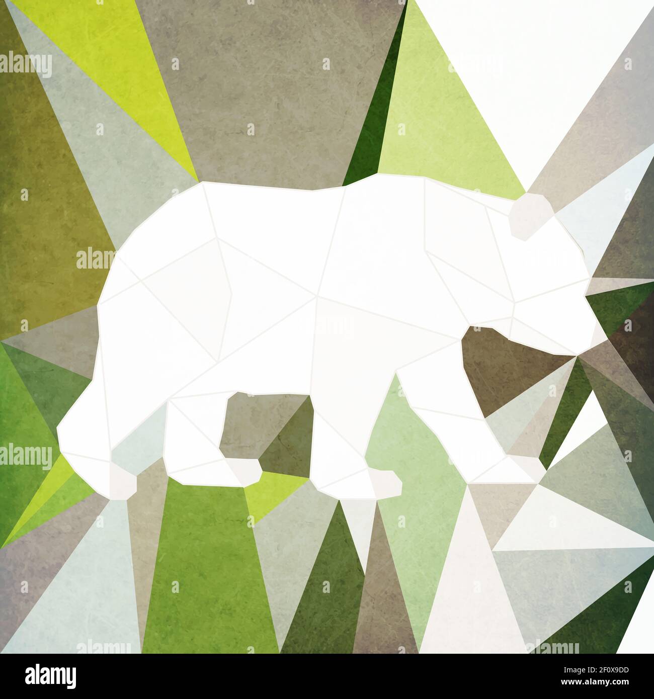 Graphic illustration work, made up of triangles only and showing an ...