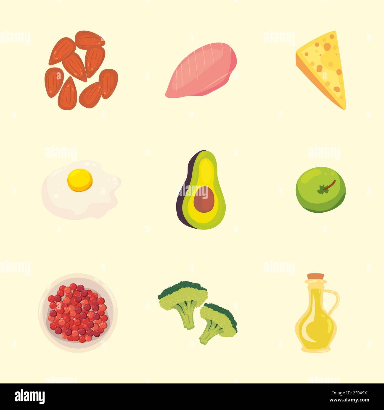 Healthy organic food icon collection Stock Vector Image & Art - Alamy