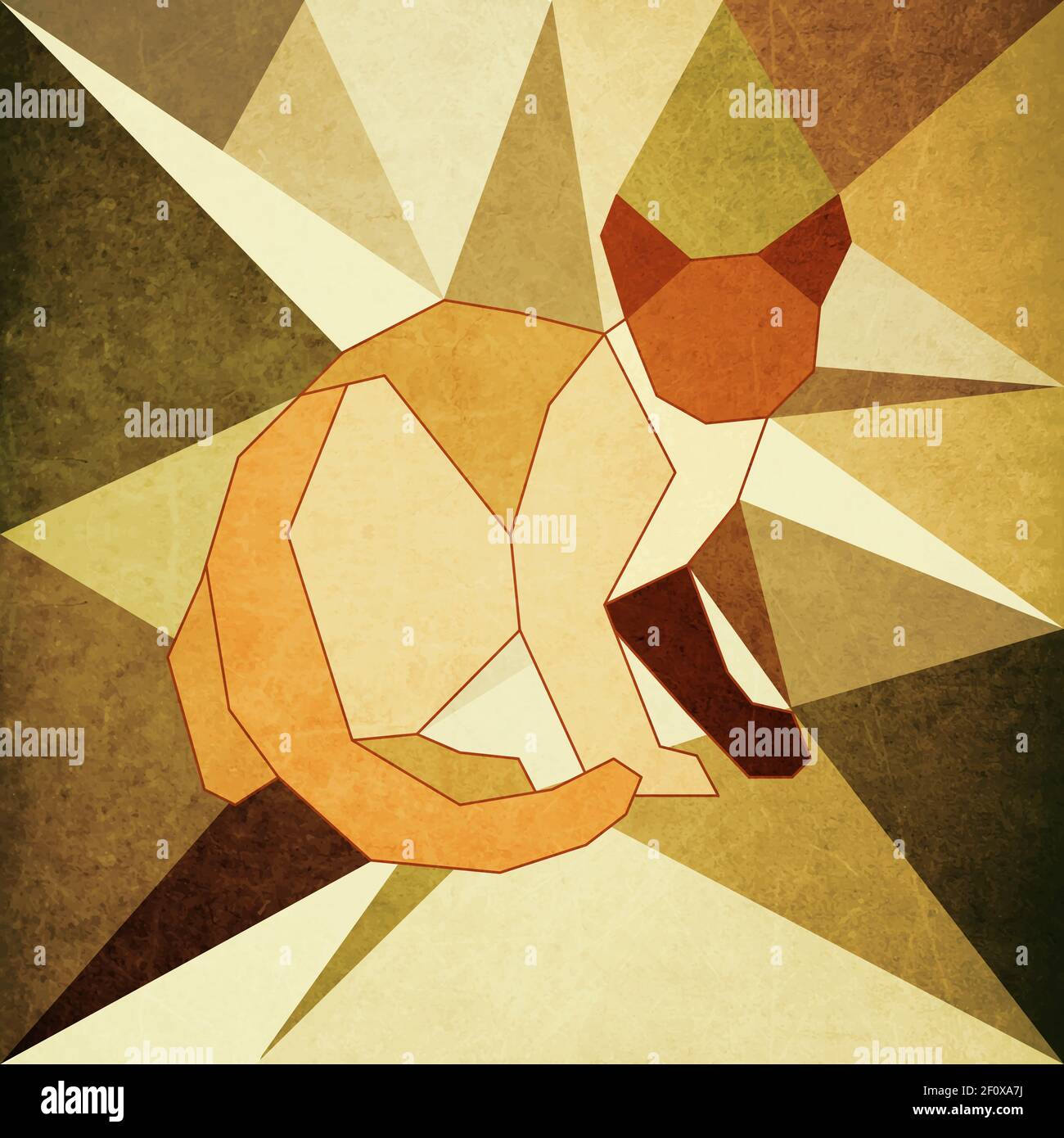 Graphic illustration work, made up of triangles only and showing an ...