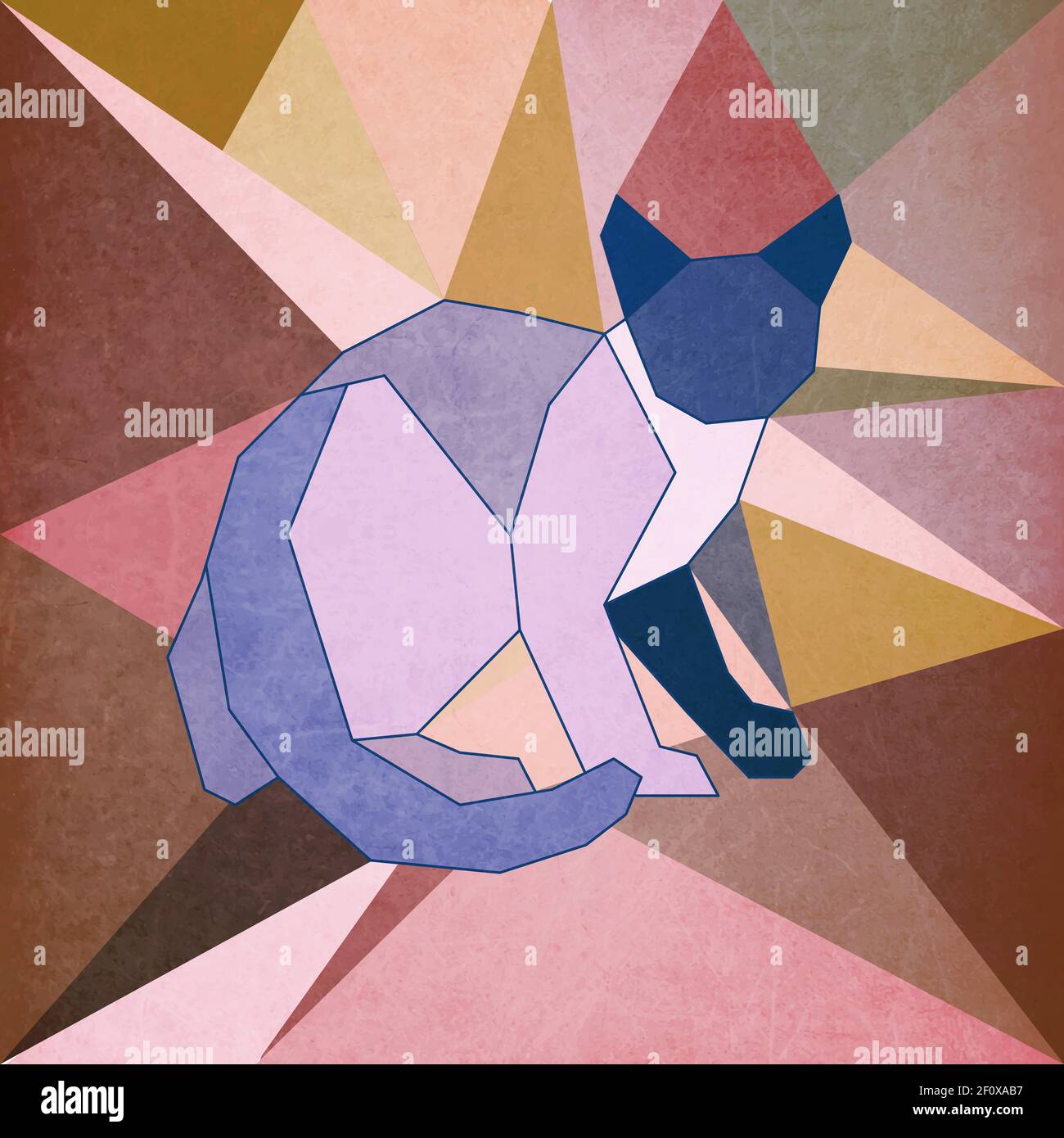 Graphic illustration work, made up of triangles only and showing an ...