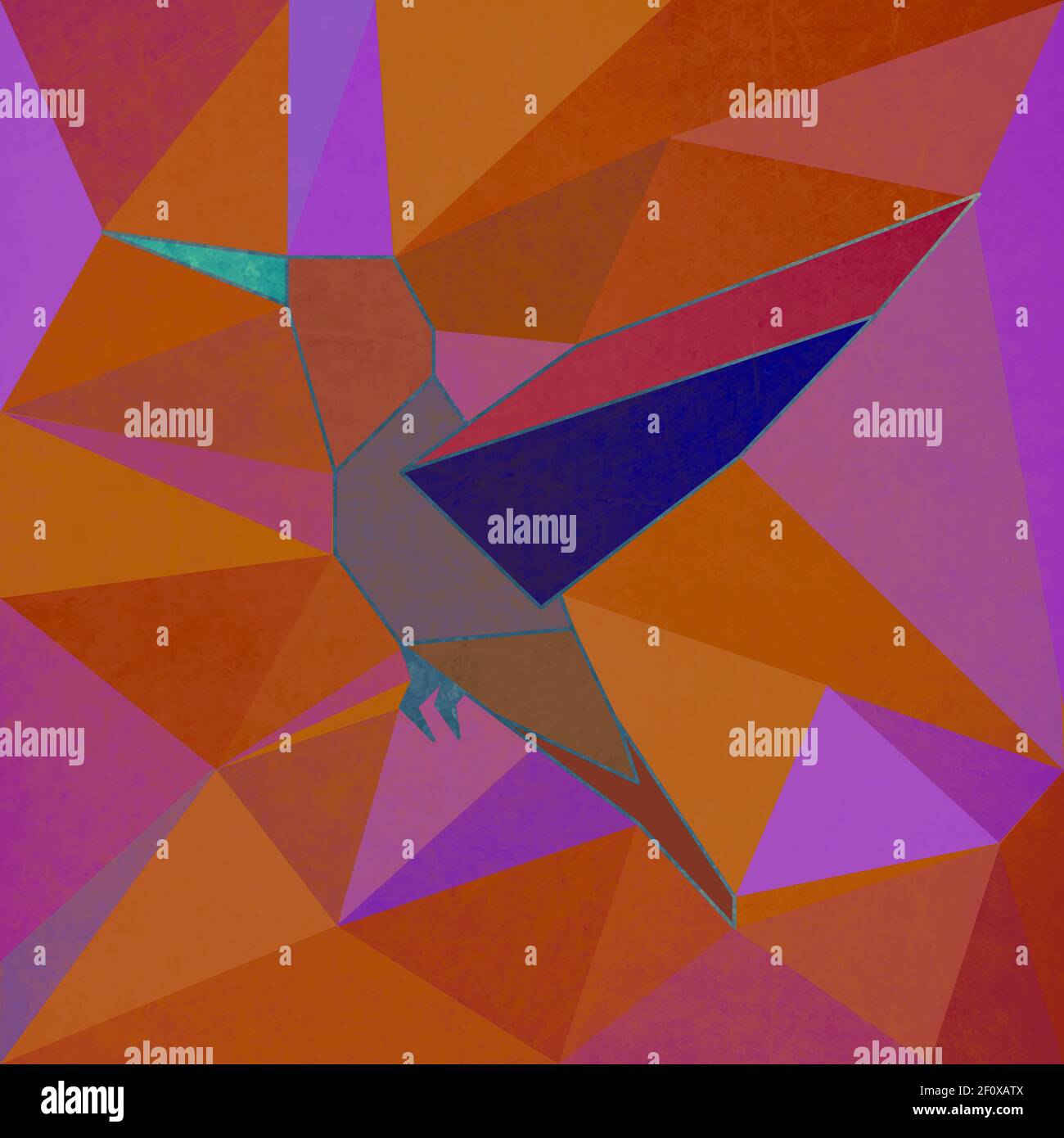 Graphic illustration work, made up of triangles only and showing an ...