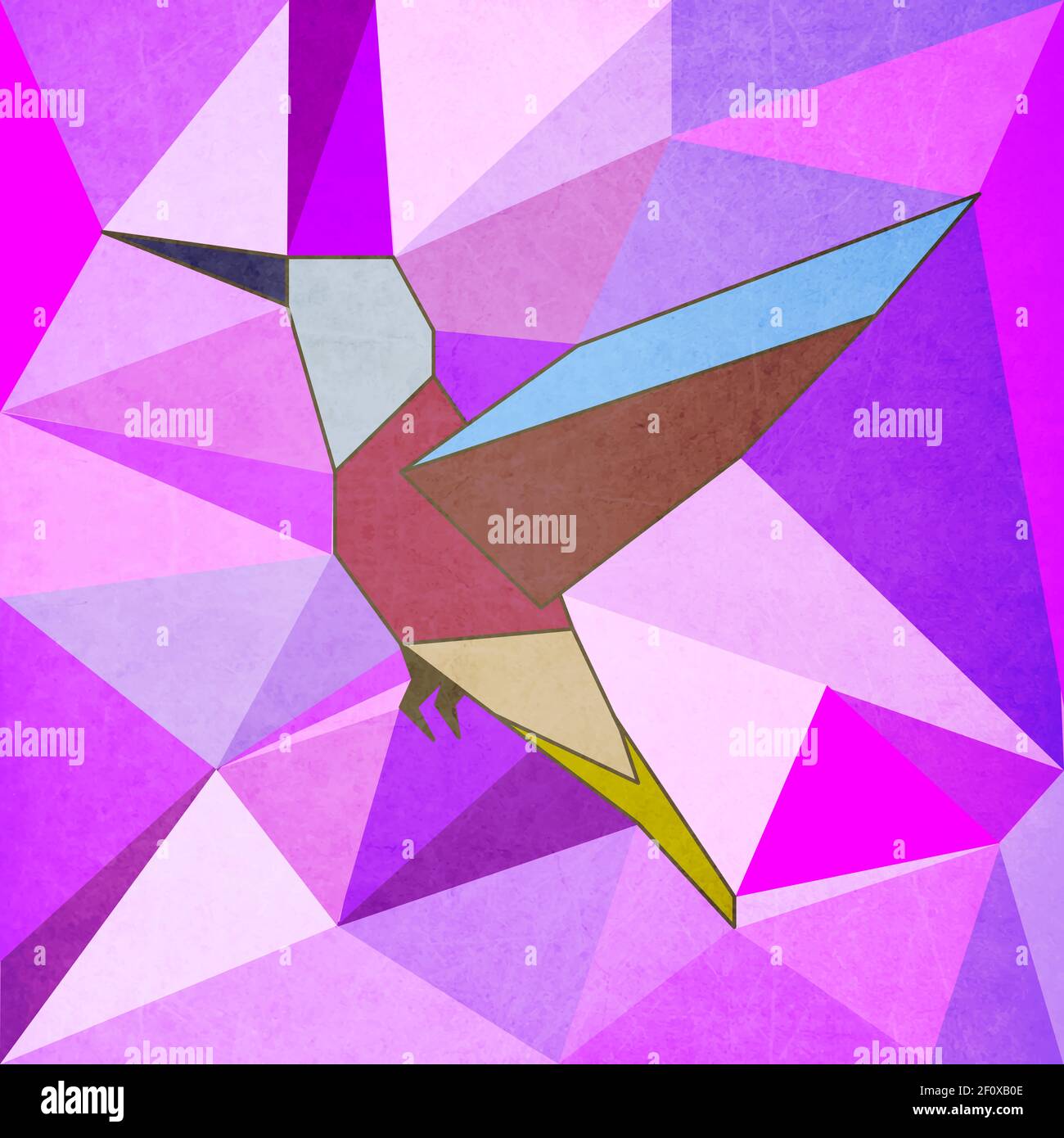Graphic illustration work, made up of triangles only and showing an ...