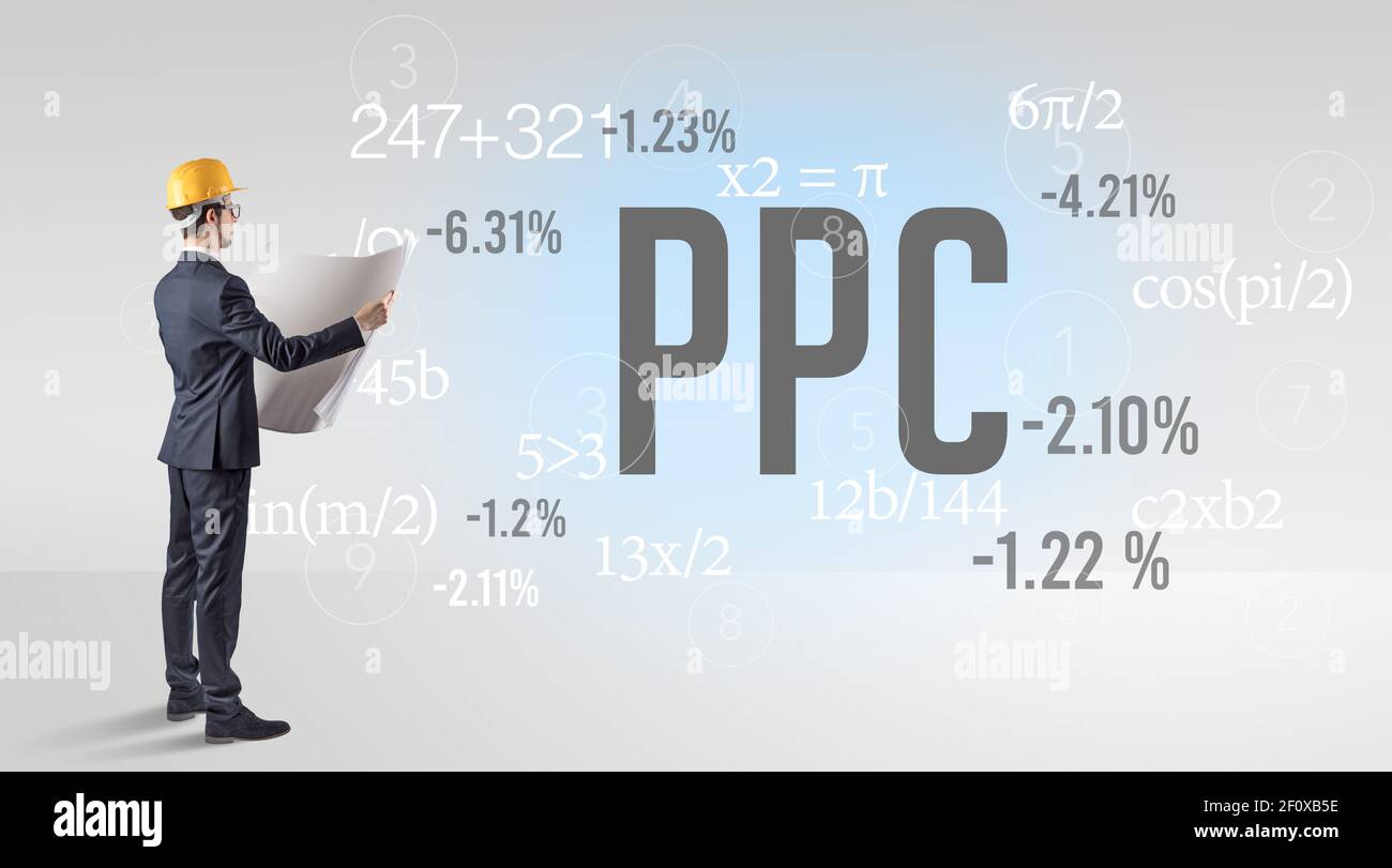 Technology Engineer in hard hat with PPC abbreviation Stock Photo - Alamy