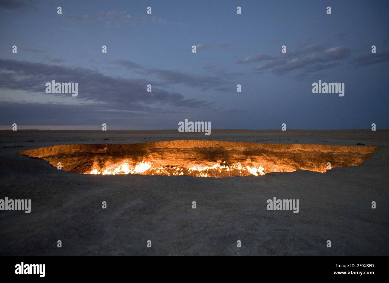 June 2008- Darvaza, Turkmenistan- The constant burning flame of the ...