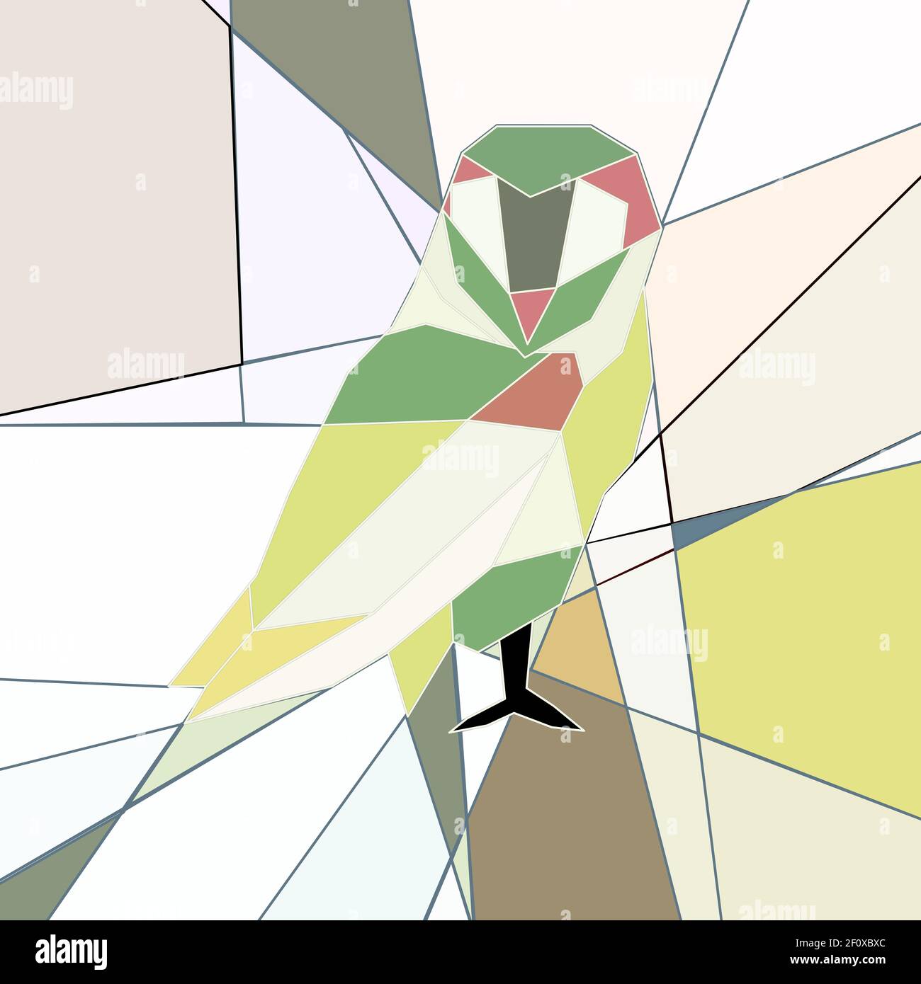 Graphic illustration work, made up of triangles only and showing an ...