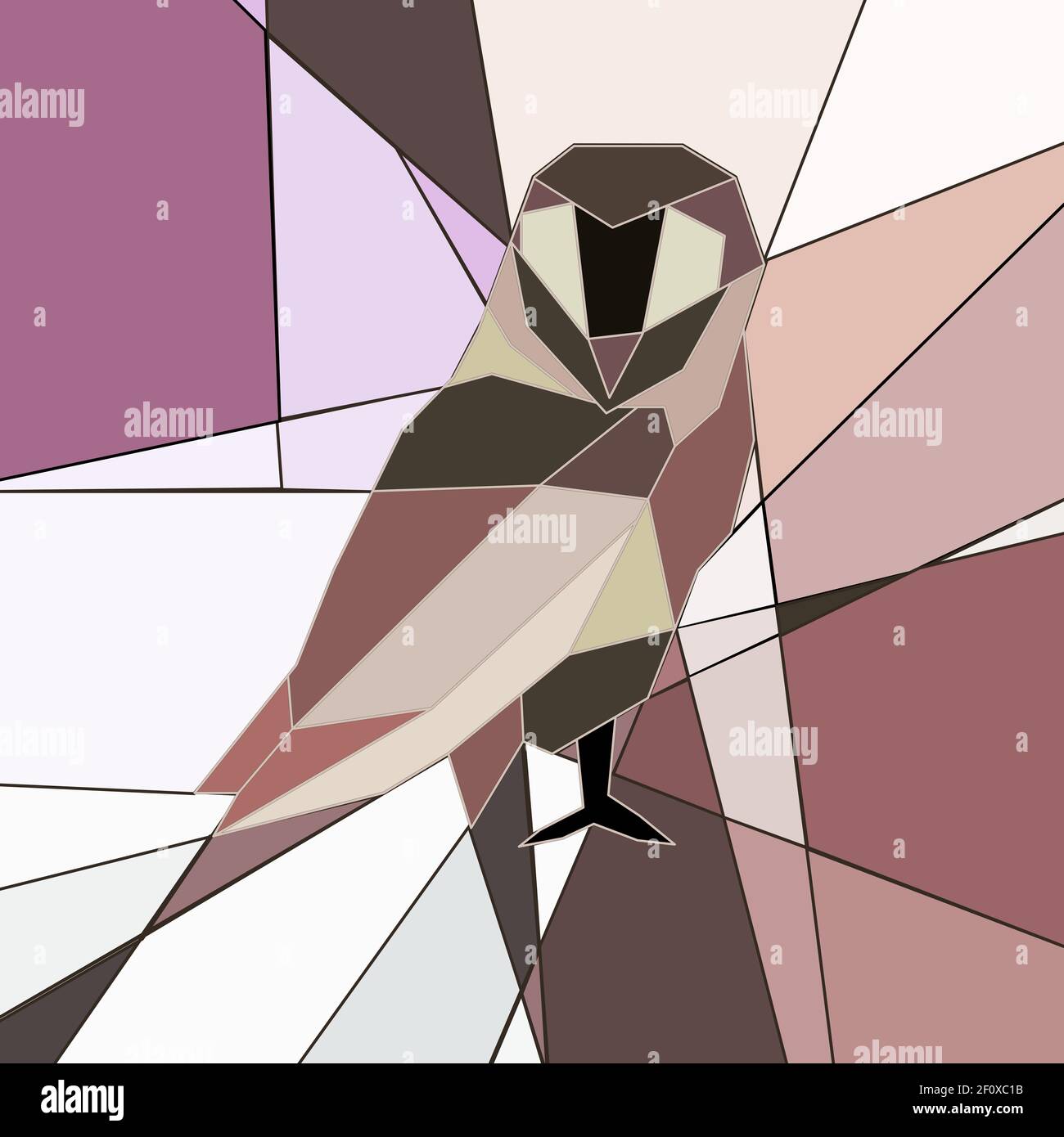 Graphic illustration work, made up of triangles only and showing an ...