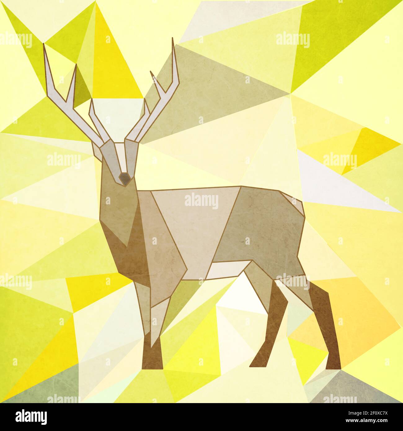 Graphic illustration work, made up of triangles only and showing an ...