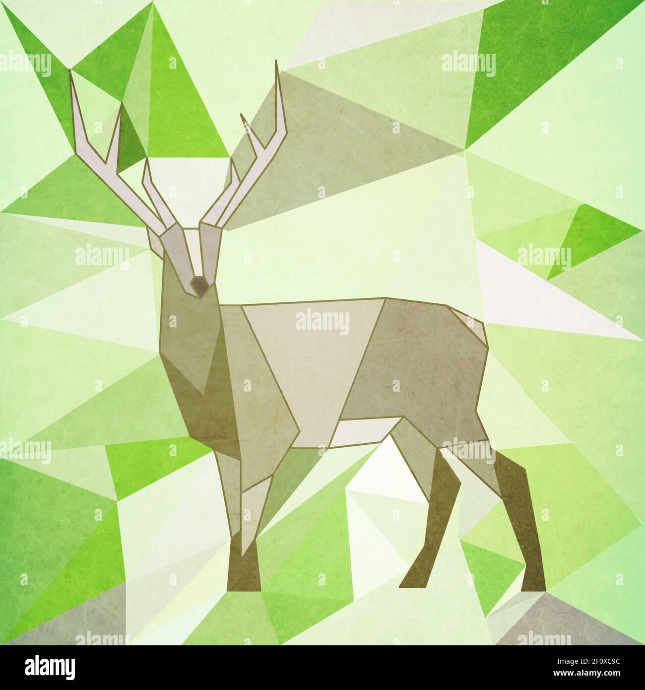 Graphic illustration work, made up of triangles only and showing an ...