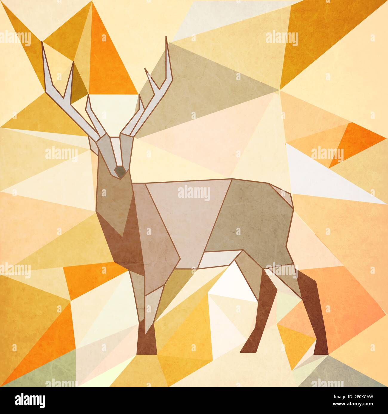 Graphic illustration work, made up of triangles only and showing an ...