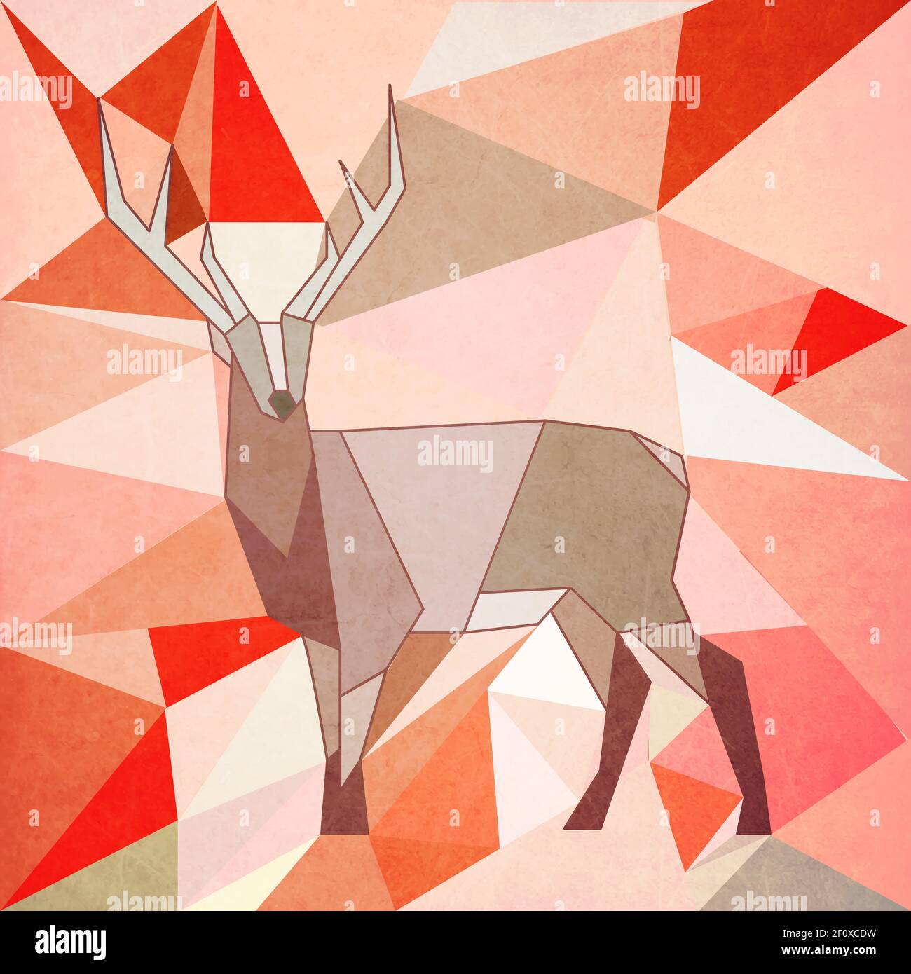 Graphic illustration work, made up of triangles only and showing an ...