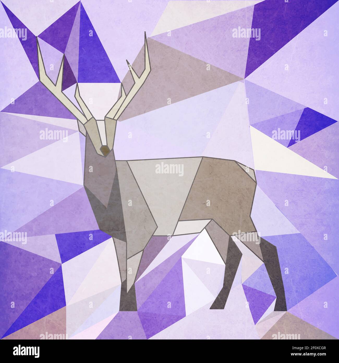 Graphic illustration work, made up of triangles only and showing an ...