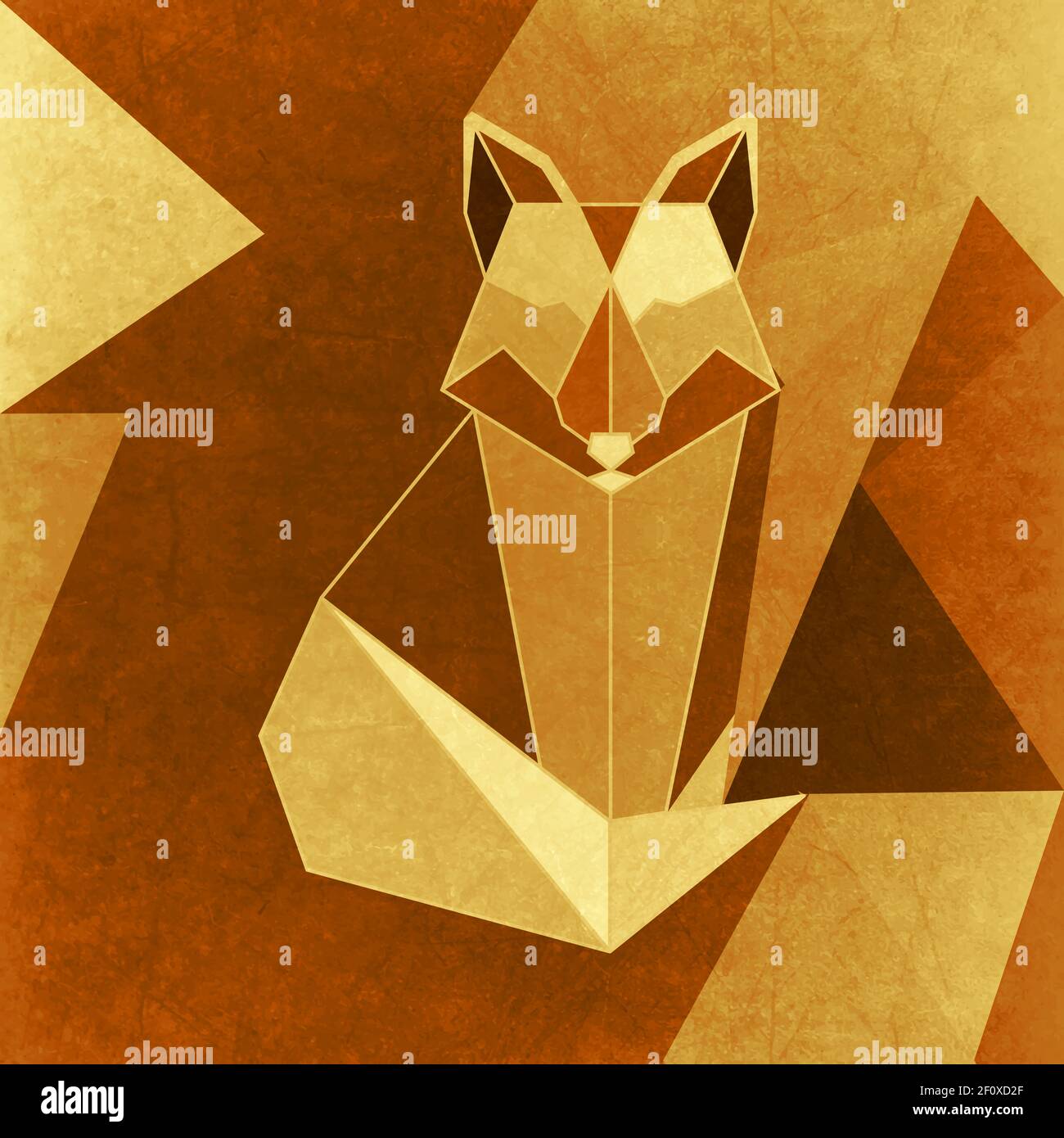 Graphic illustration work, made up of triangles only and showing an ...