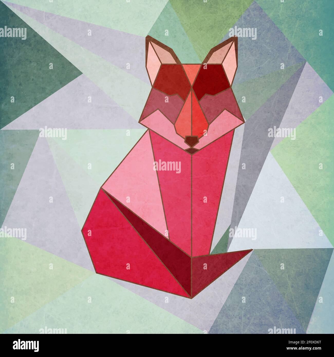 Graphic illustration work, made up of triangles only and showing an ...