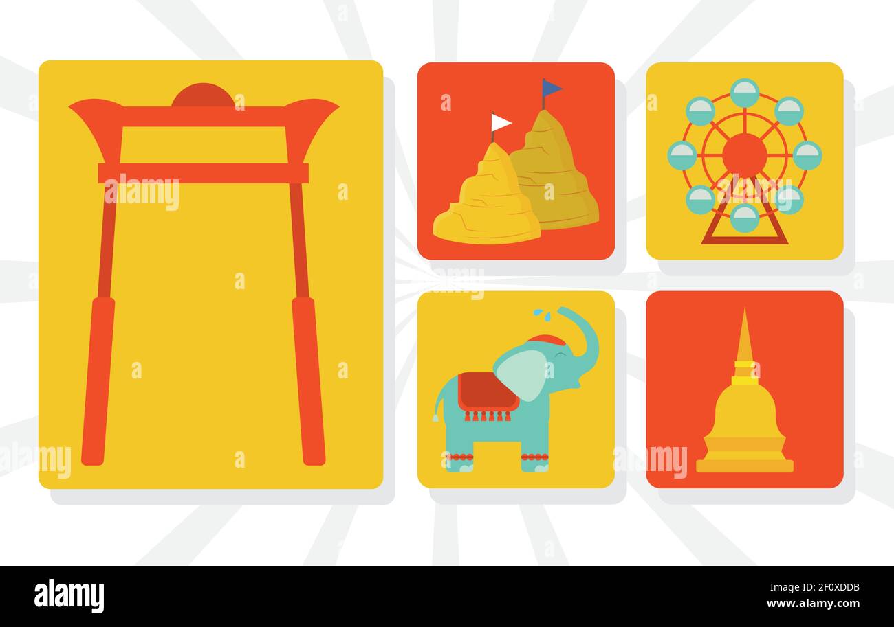 songkran festival colorful icon set Stock Vector Image & Art - Alamy