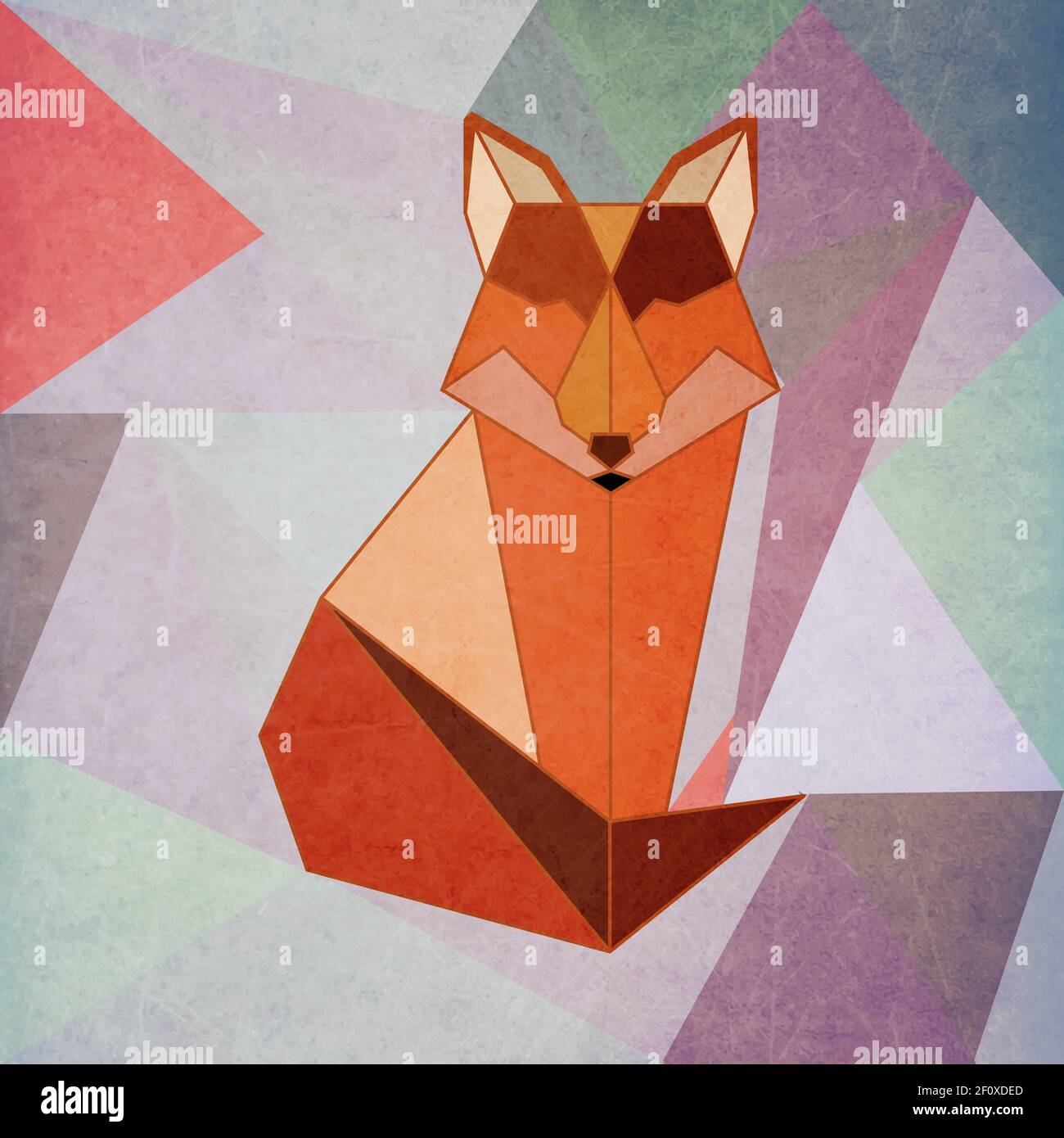 Graphic illustration work, made up of triangles only and showing an ...