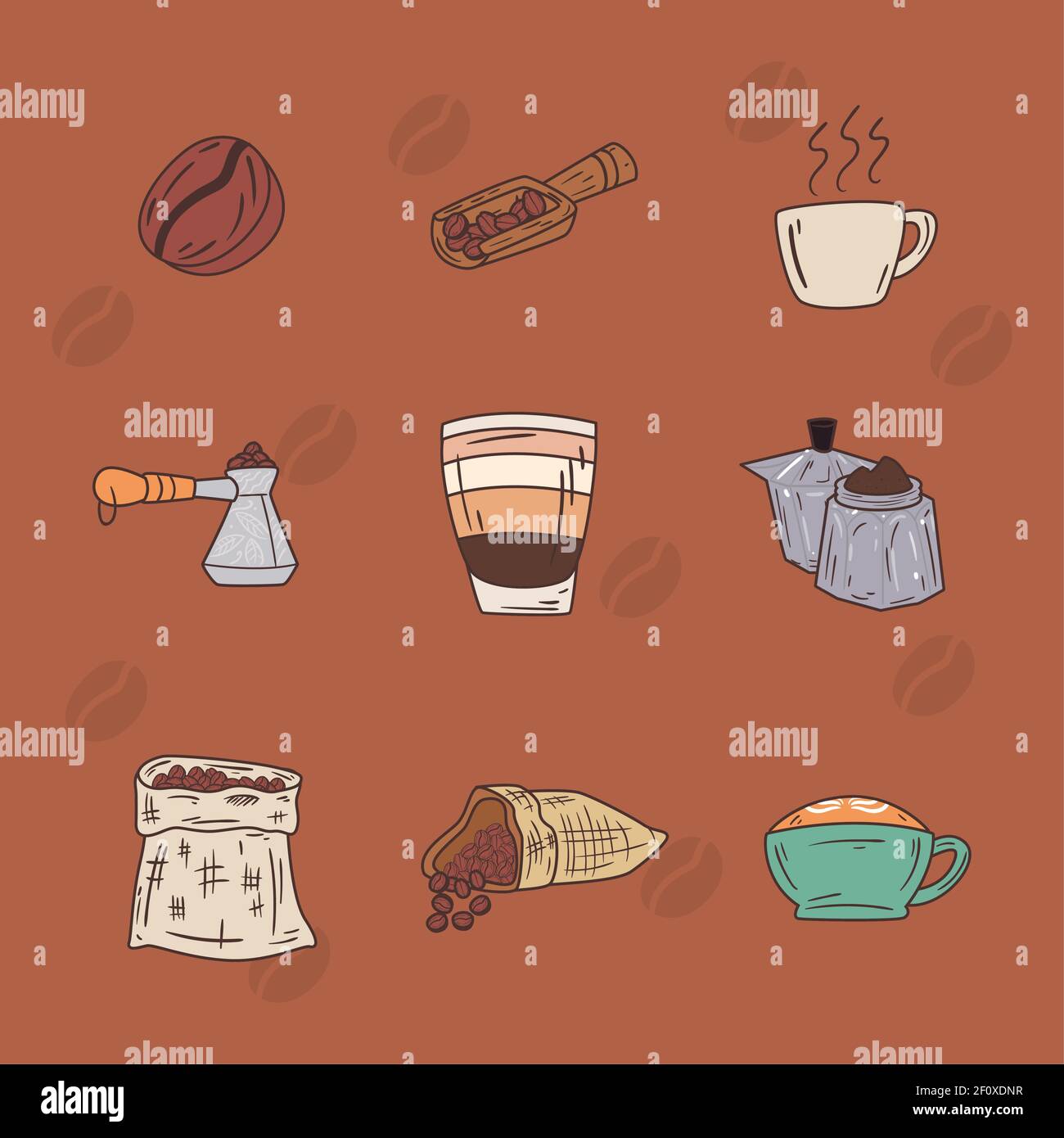 coffee drinks and beans symbols Stock Vector Image & Art - Alamy