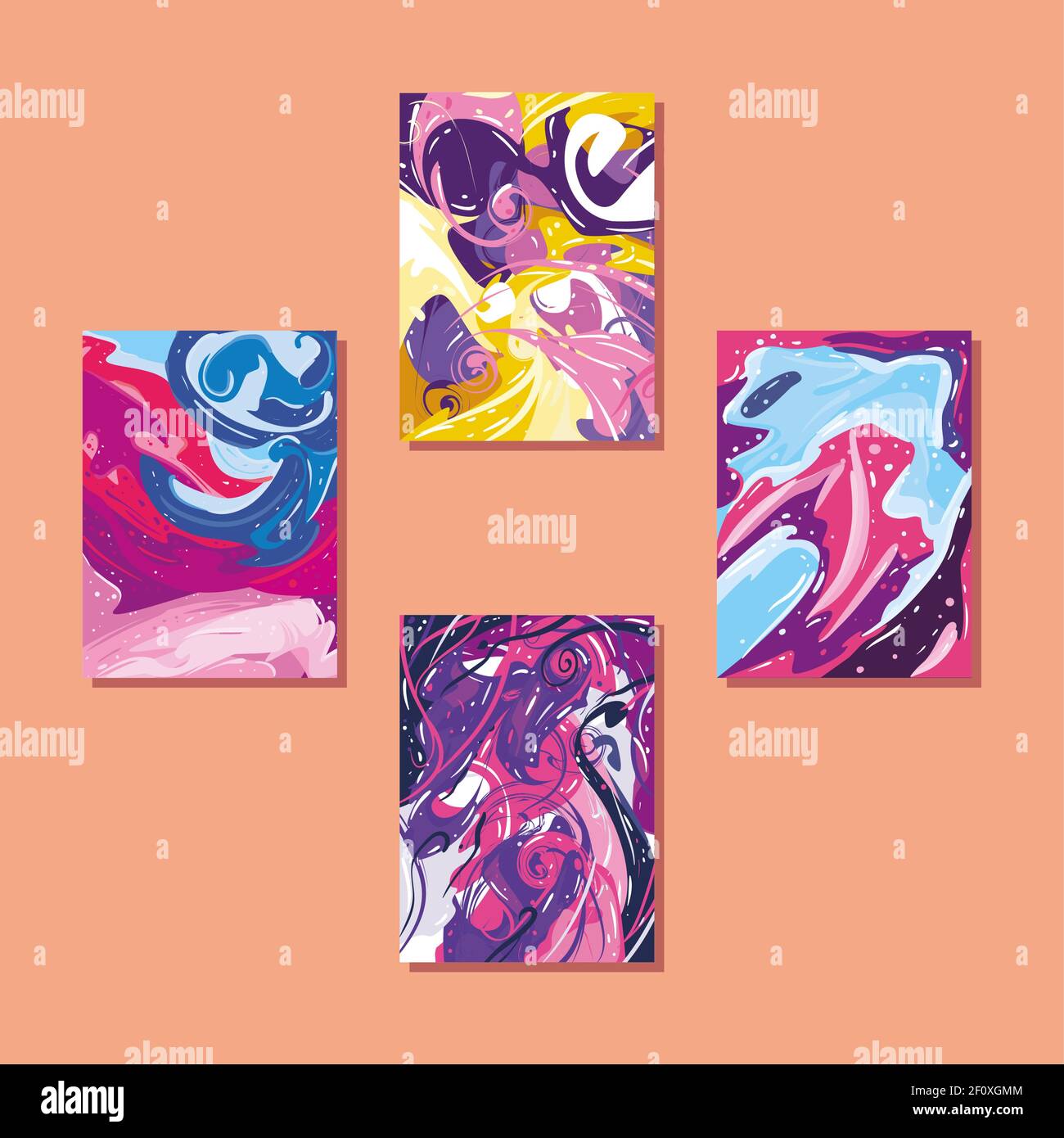 Set of splash painting wallpapers Stock Vector Image & Art - Alamy