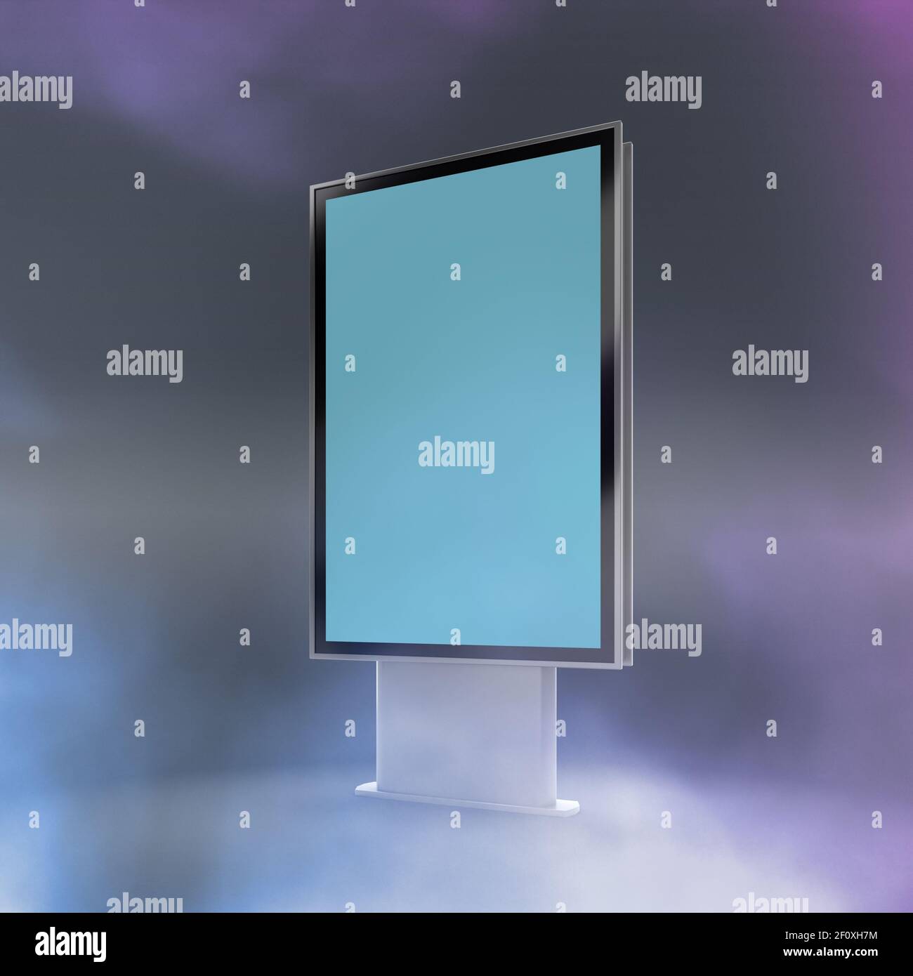 Black vertical turned monitor mockup grey background Stock Photo - Alamy