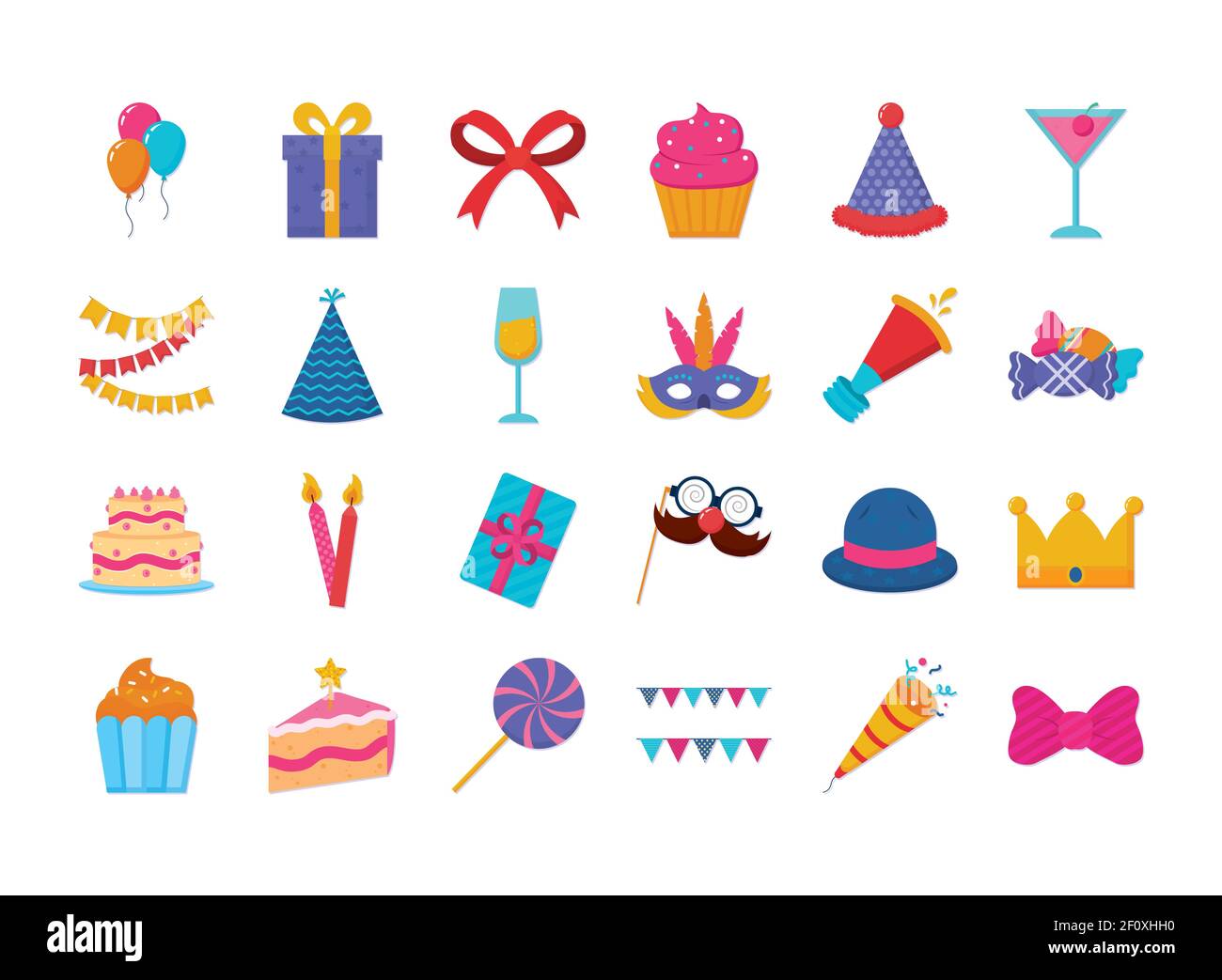 icon set of birthday party Stock Vector Image & Art - Alamy