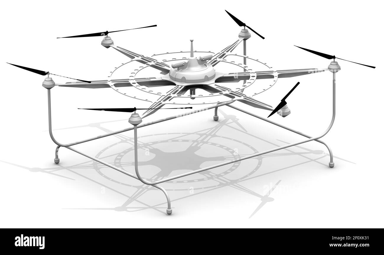 Hexacopter for cargo delivery. Unmanned aerial vehicle with six ...