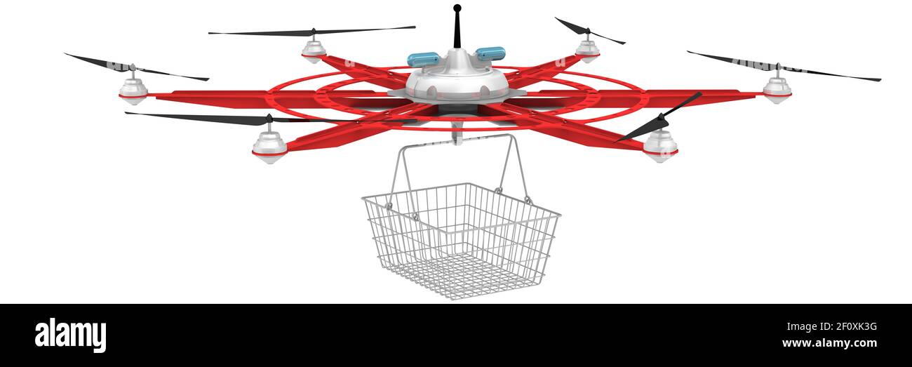 Hexacopter for cargo delivery. Unmanned aerial vehicle with six ...